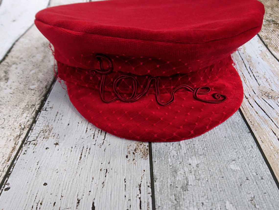 Red Sailor Cap, Fiddlers Cap, Fishermens Cap, Elbsegler, Handmade in ...