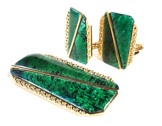 Signed BUTLER Emerald Green Jewelry Set | Vintage Aba… - Gem
