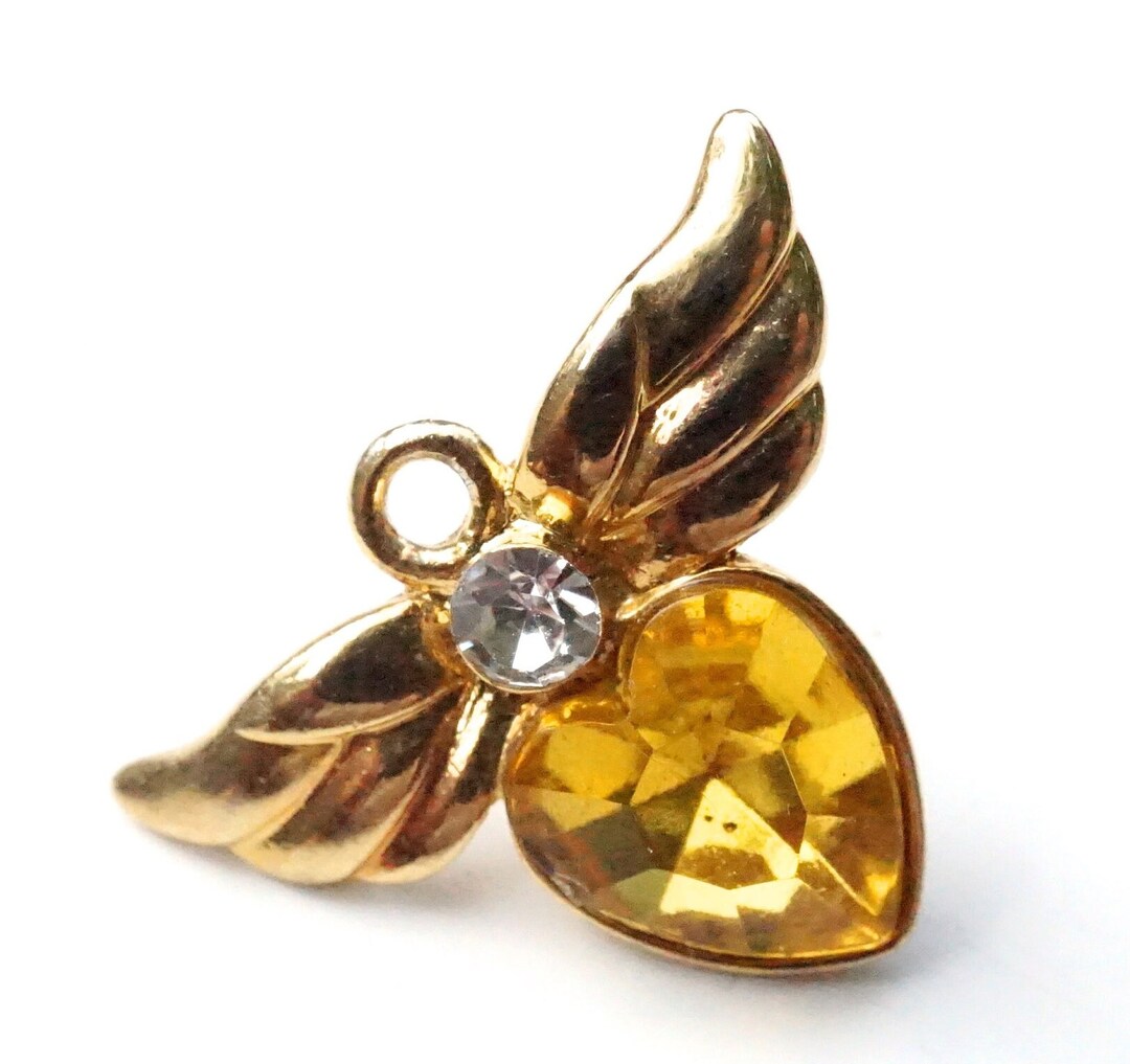 Vintage Avon 'tiny Angel' Birthstone Pin | Gold Tone Lapel Pin With ...