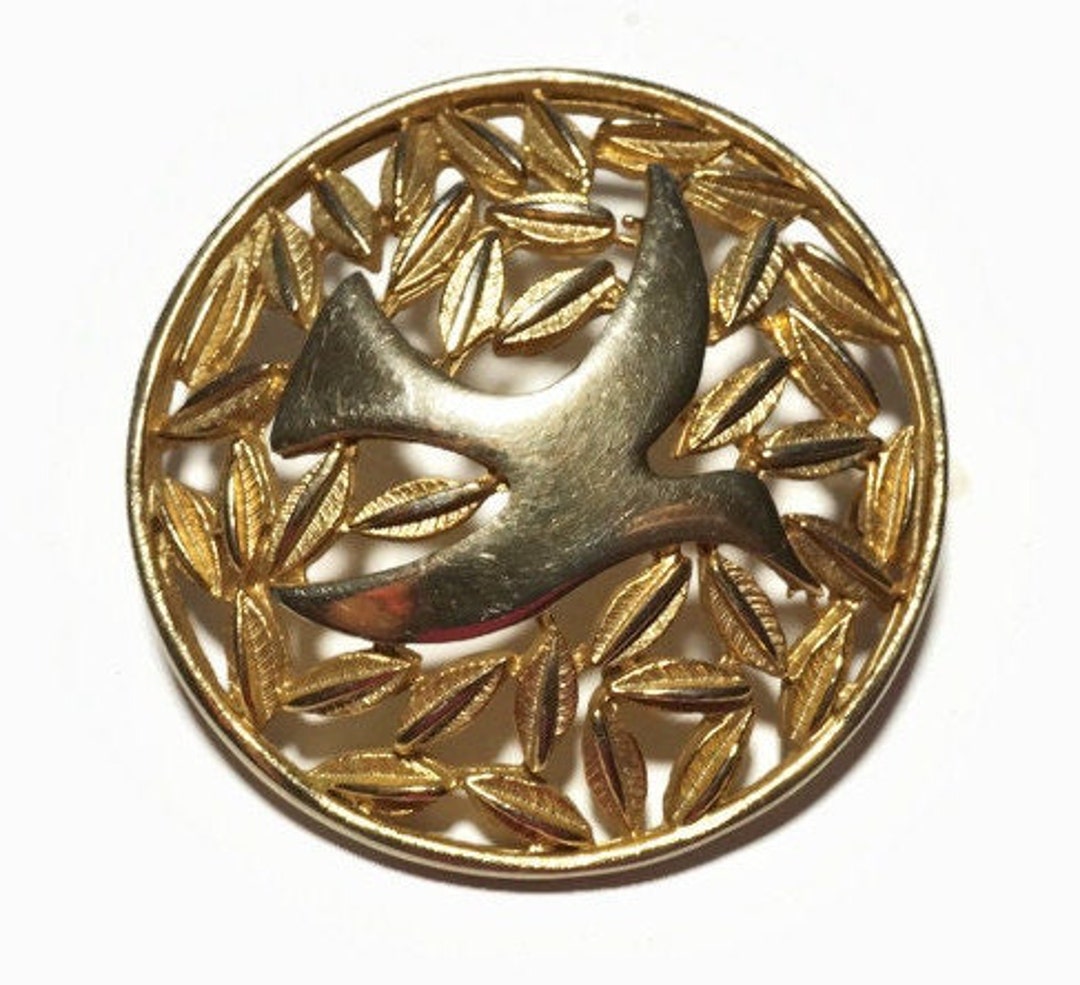 Vintage Michele Lynn Dove Brooch: Gold Tone Bird Lapel Pin - Etsy