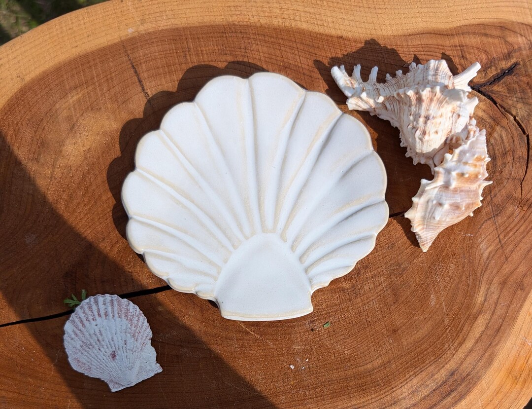 Handmade Stoneware Seashell Dish, Ceramic Soap Dish, Trinket Dish ...
