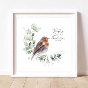 Beautiful Watercolour Robin Memorial Print With Quote - Etsy