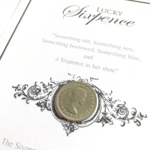 Traditional Lucky Silver Sixpence Gift for the Bride, Good Luck ...