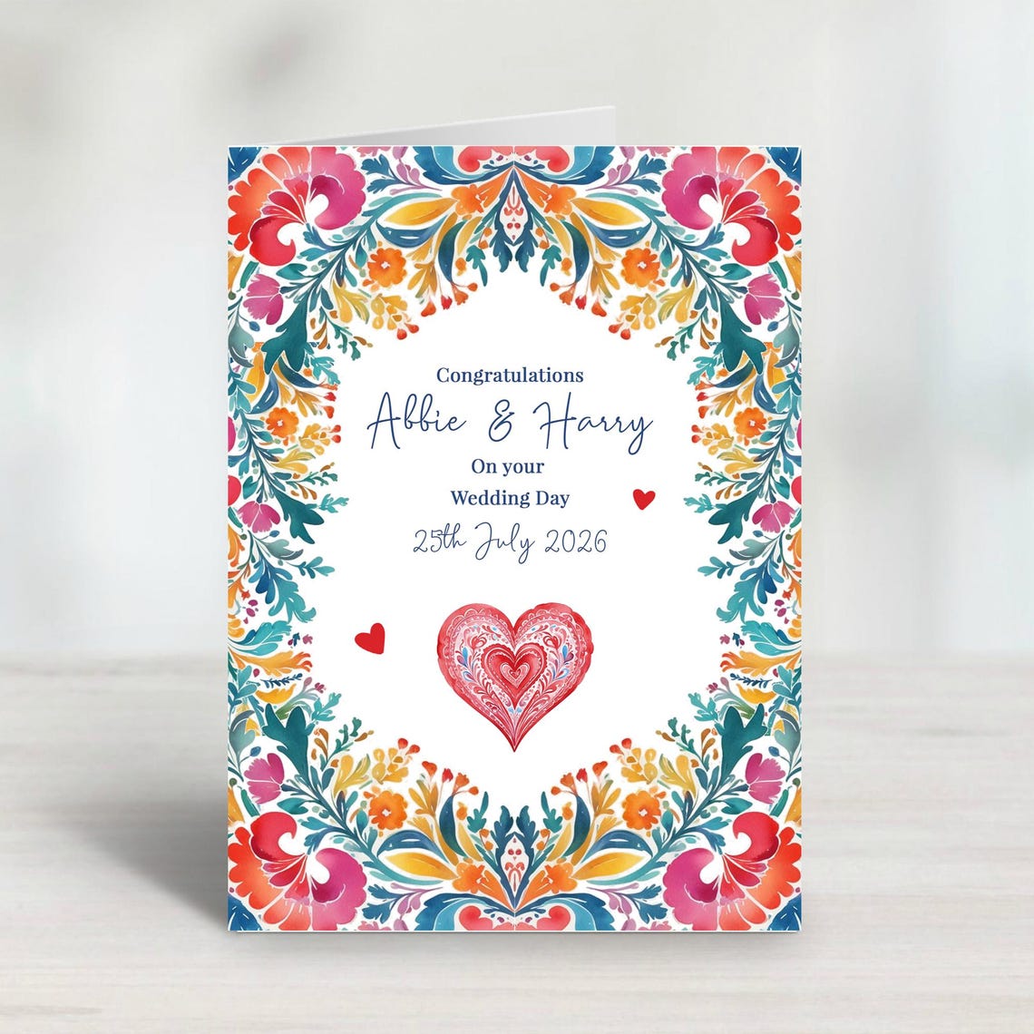 Personalised A5 Colourful Mexican Fiesta Style Congratulations Card for ...