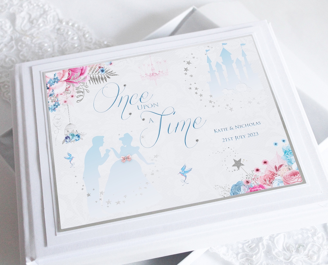 Personalised & Boxed Pink and Blue Fairy Tale Princess Guest Book for ...