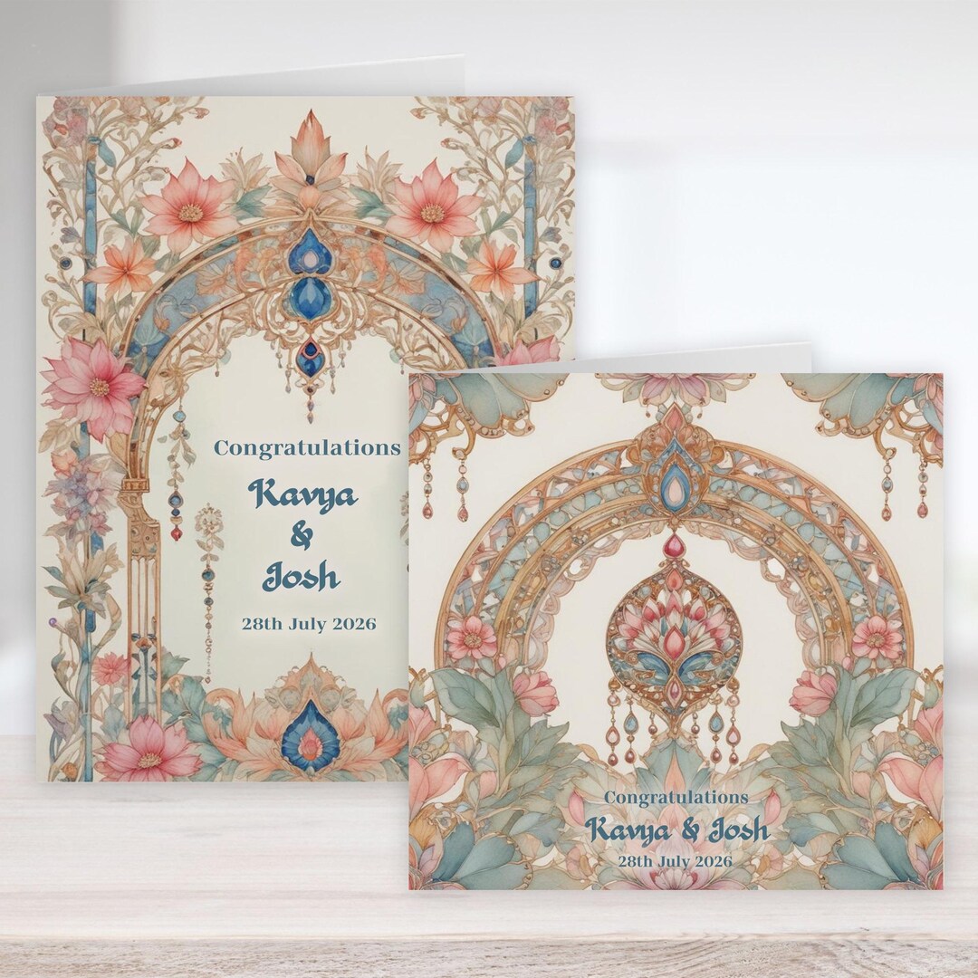 Personalised Indian, Hindu, Sikh, Asian Inspired Mehndi Congratulations ...