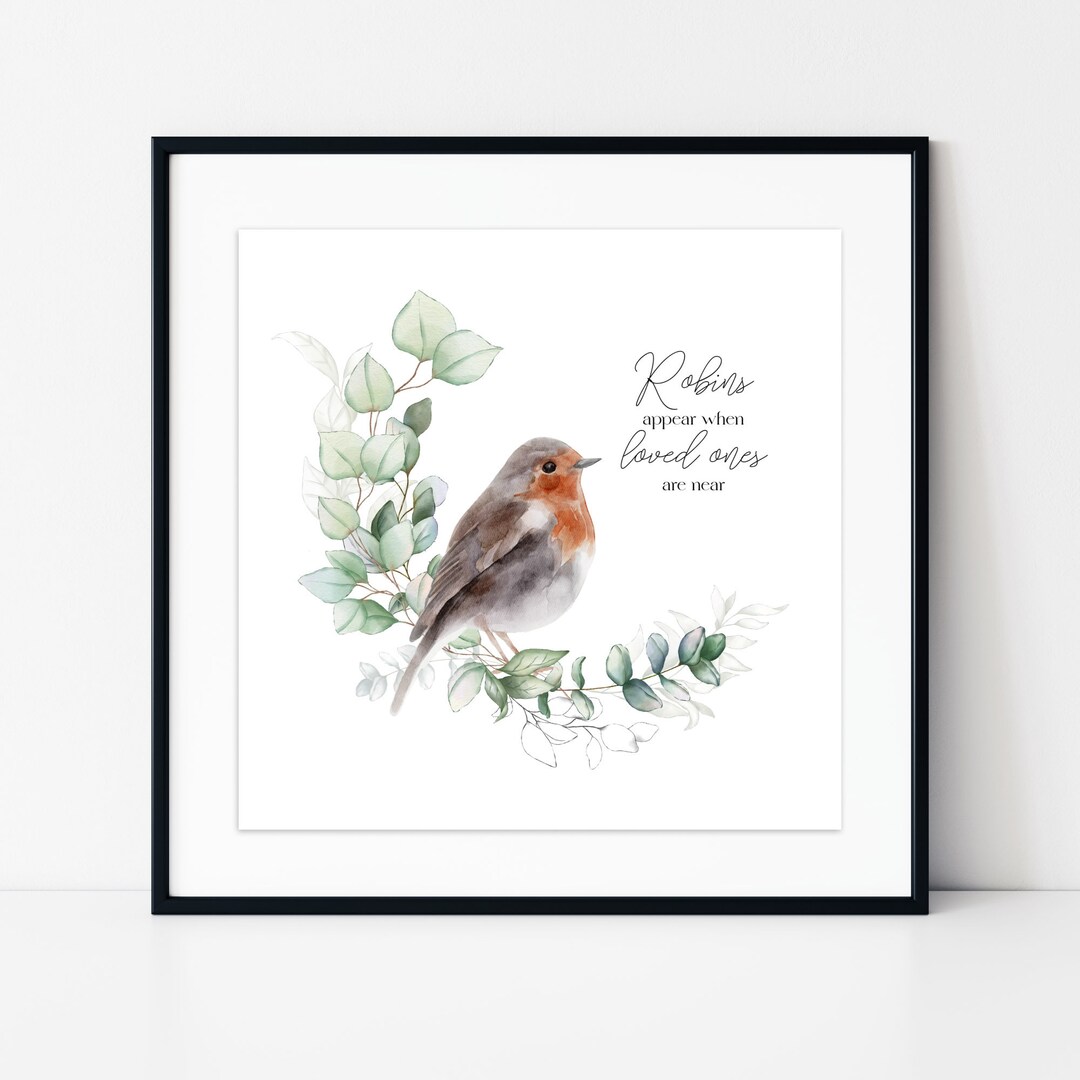 Beautiful Watercolour Robin Memorial Print With Quote - Etsy