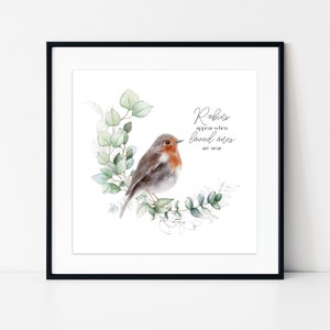 Beautiful Watercolour Robin Memorial Print With Quote - Etsy