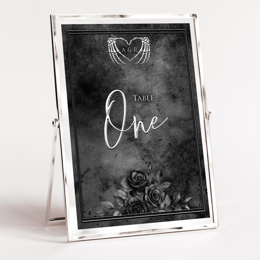 Skeleton Hands Heart Table Numbers, Names or Custom Made to Your Own ...