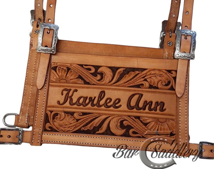 Custom Tooled Leather Livestock Show Number Harness - Etsy