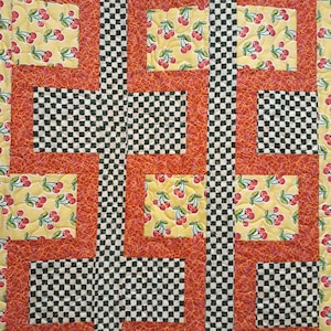 Cherry Pie Lap Quilt or Table Topper Handmade - Etsy