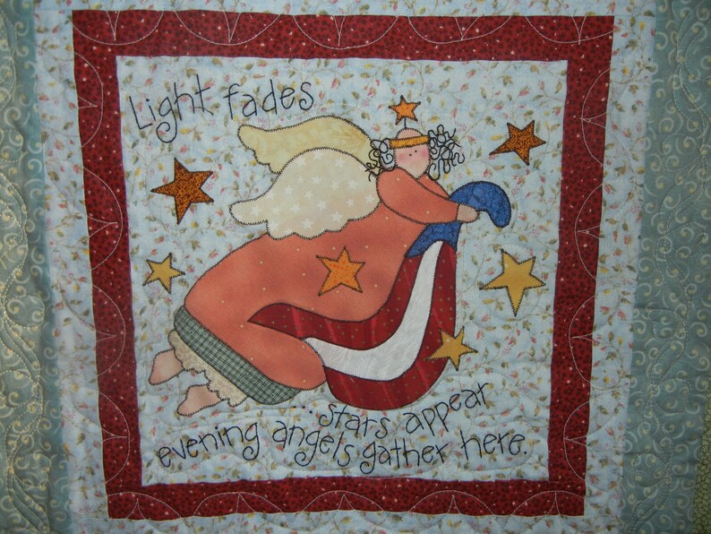 Angels Among Us Appliqued Queen Size Bed Topper or Wall Hanging ...