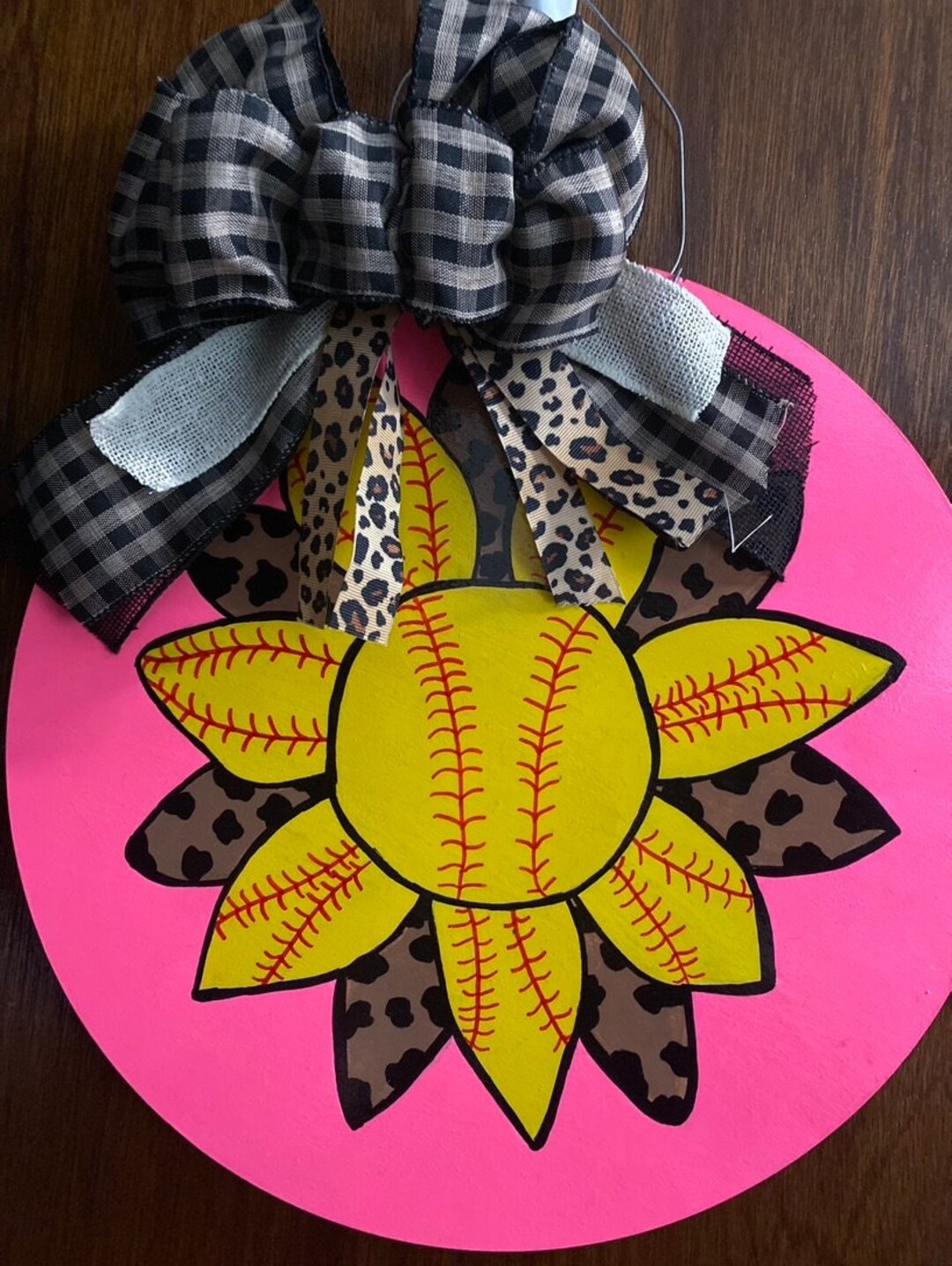 Softball Door Sign, Sunflower Door Sign, Hand Painted Signs - Etsy