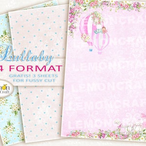 Lemoncraft A 4 Format Lullaby, Baby Themed Papers, Digital Scrapbooking ...