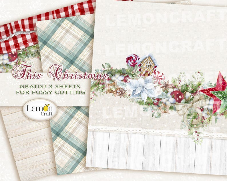 Digital Papers Christmas - This Christmas Scrapbook Collection - 12 JPG ...