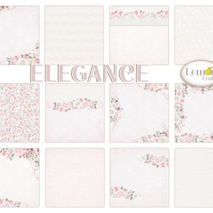 ELEGANCE Lemoncraft | Scrapbook Paper Pack | 12 JPG Papers + Free A4 ...