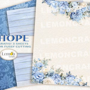 Floral Scrapbook Paper: Blue & Green Designs (digital Download) - Etsy
