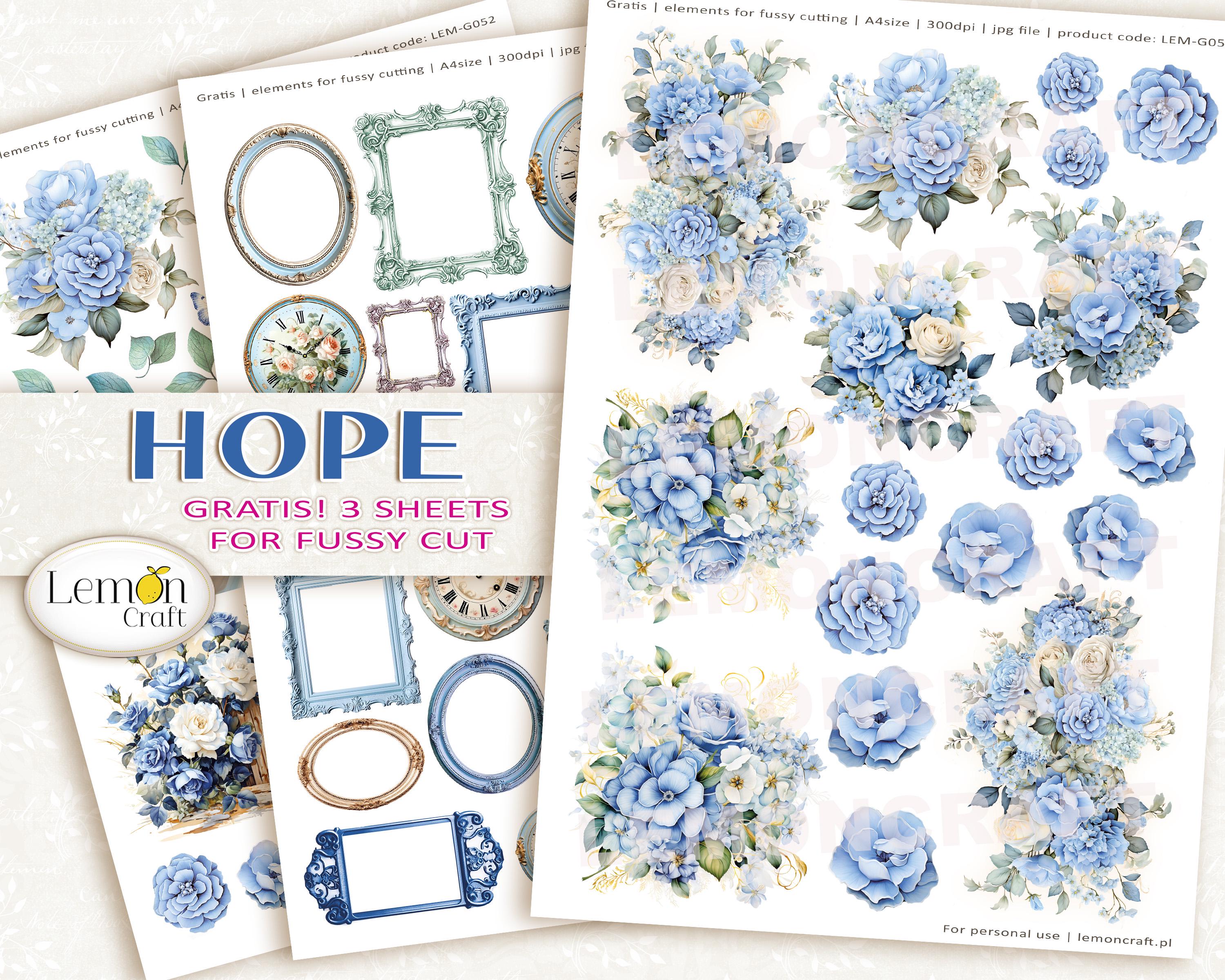 Floral Scrapbook Paper: Blue & Green Designs (digital Download) - Etsy