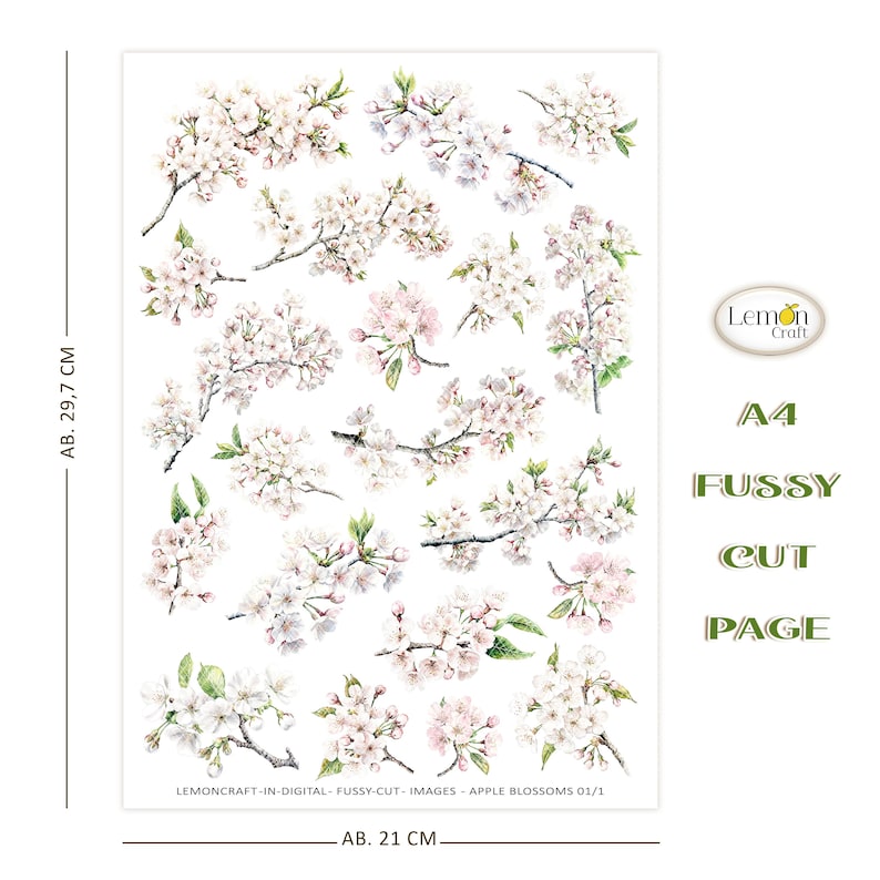 Lemoncraft APPLE BLOSSOMS - Floral Fussy-cut Images - Apple Blossoms ...