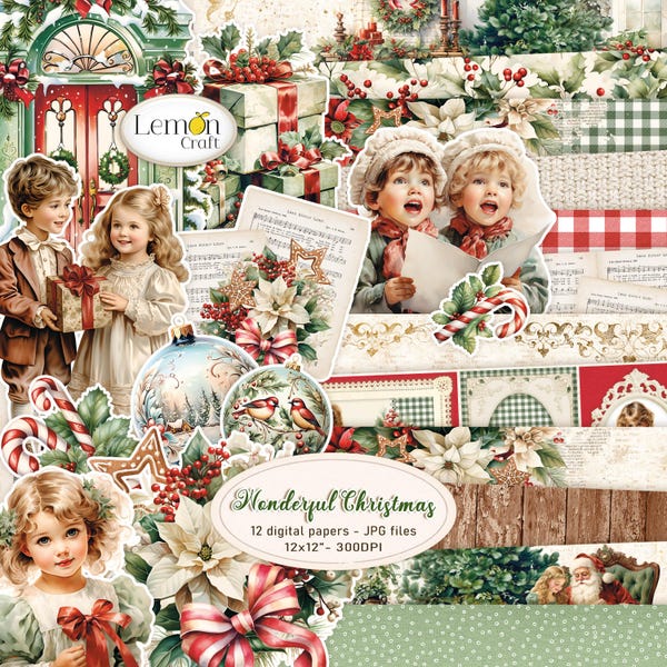 2 Christmas Squares Digital - Etsy UK