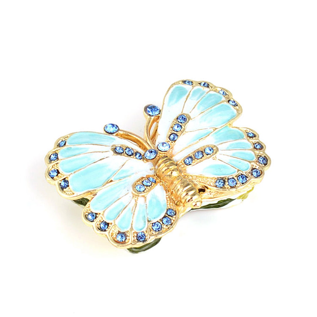 Blue Butterfly Trinket Box - Etsy