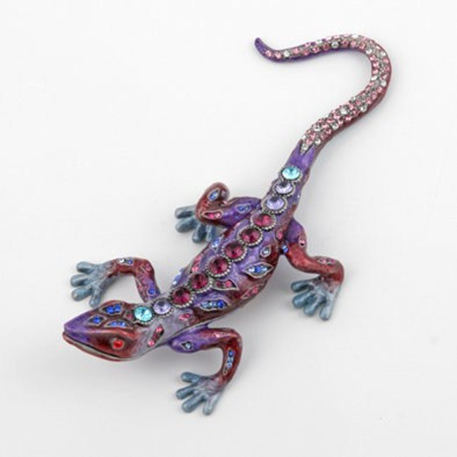 Lizard Gecko Trinket Box Gift Keepsake With Sparkling Austrian Crystals ...