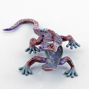 Lizard Gecko Trinket Box Gift Keepsake With Sparkling Austrian Crystals ...