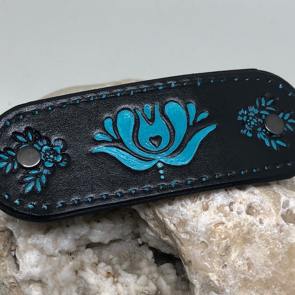 Leather Barrette - Etsy