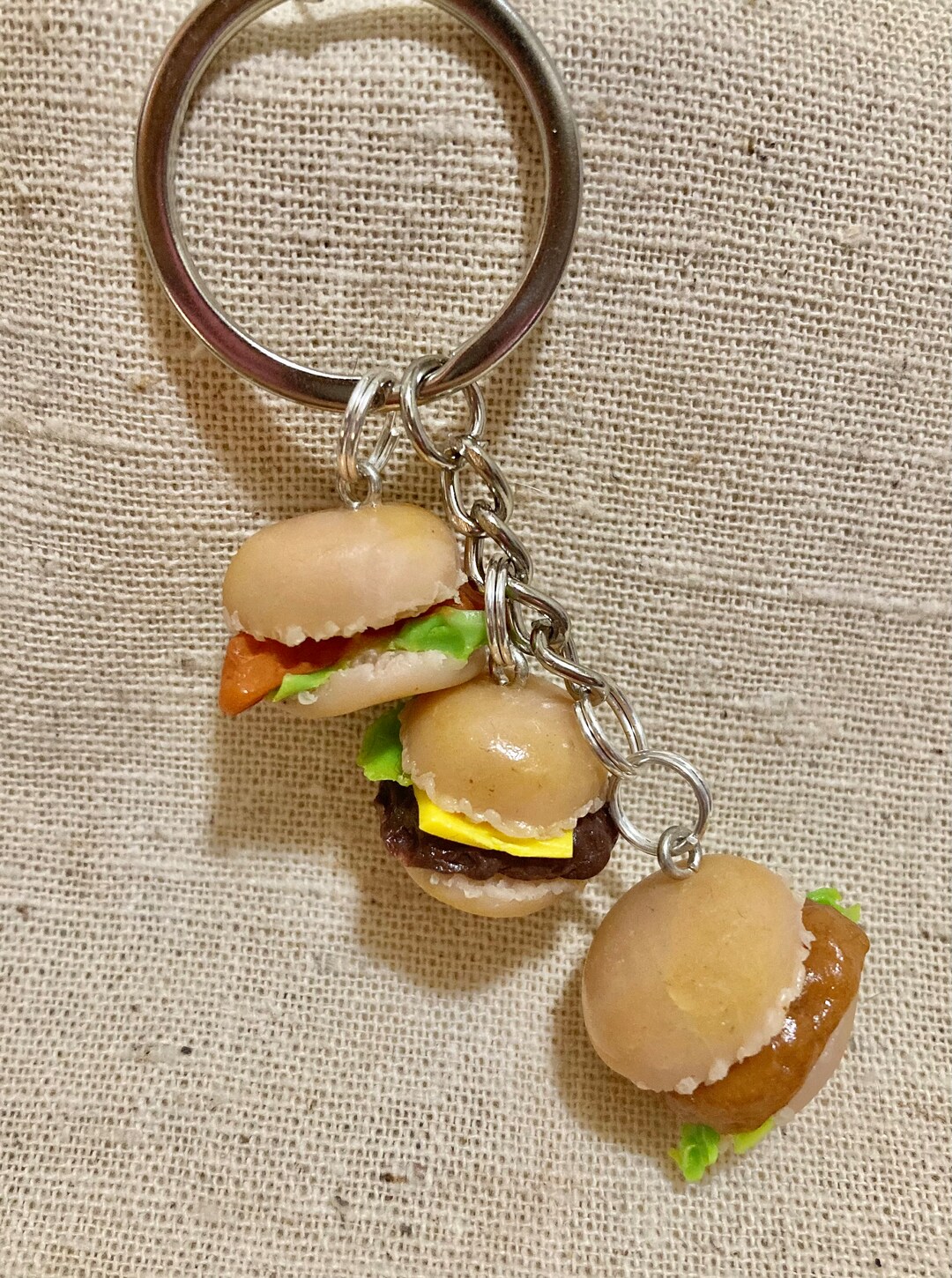 Mini Sandwich ( Cheeseburger, Chicken & Fish) Bag Charm or Keychain - Etsy