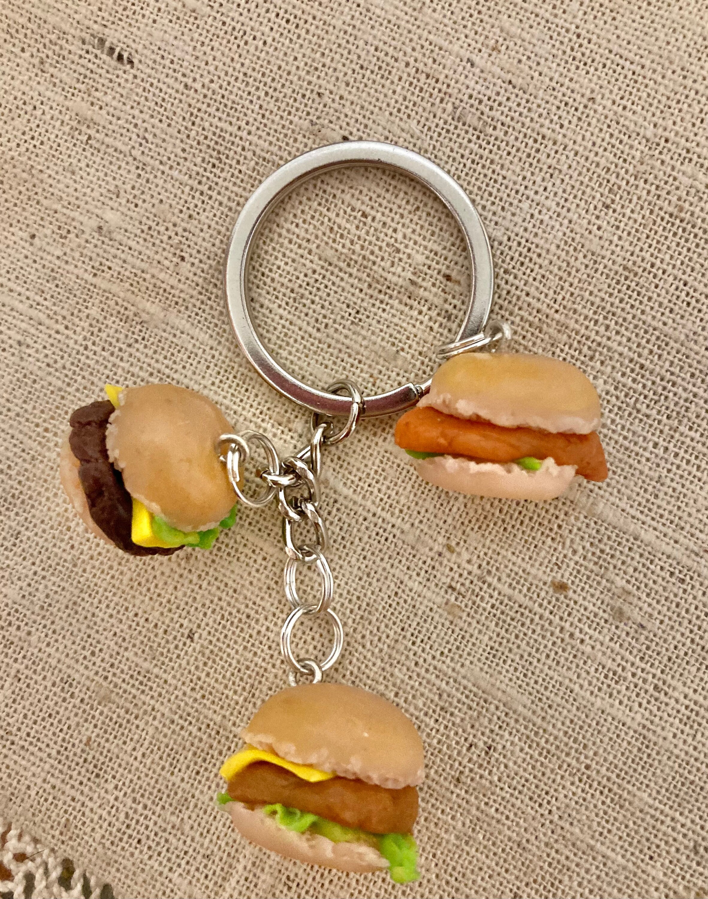 Mini Sandwich ( Cheeseburger, Chicken & Fish) Bag Charm or Keychain - Etsy