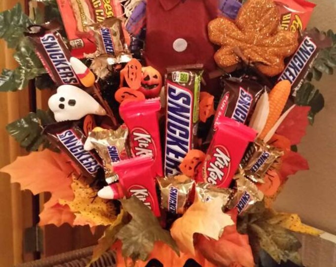 Halloween Candy Bouquet Fall Assorted Candy Bouquet Candy Bouquet ...
