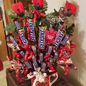 Snickers Valentines Candy Bouquet Valentine Candy Bouquet Candy Bar ...