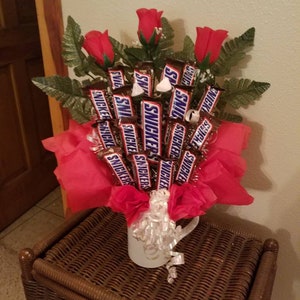 Snickers Valentines Candy Bouquet Valentine Candy Bouquet Candy Bar ...
