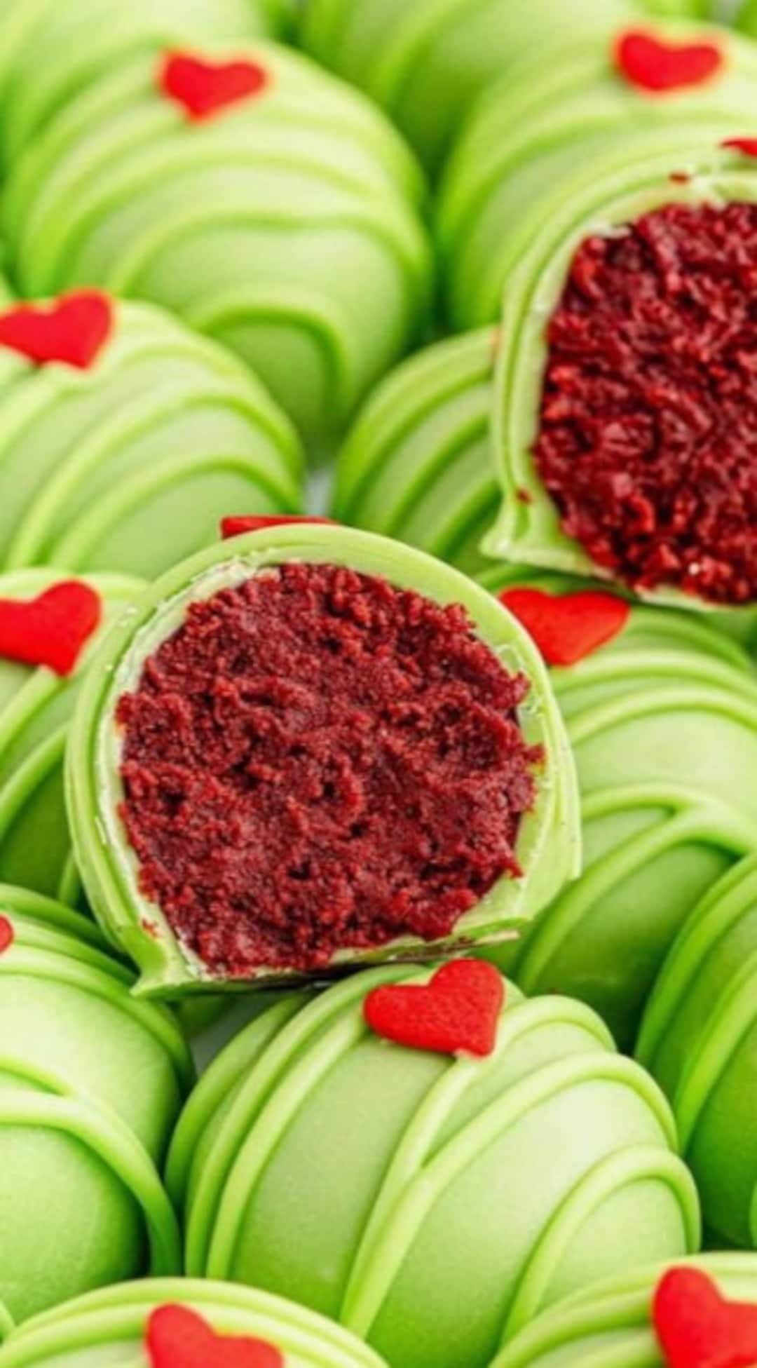 Grinch Red Velvet Cake Truffles Grinch Red Velvet Cake Balls Christmas ...