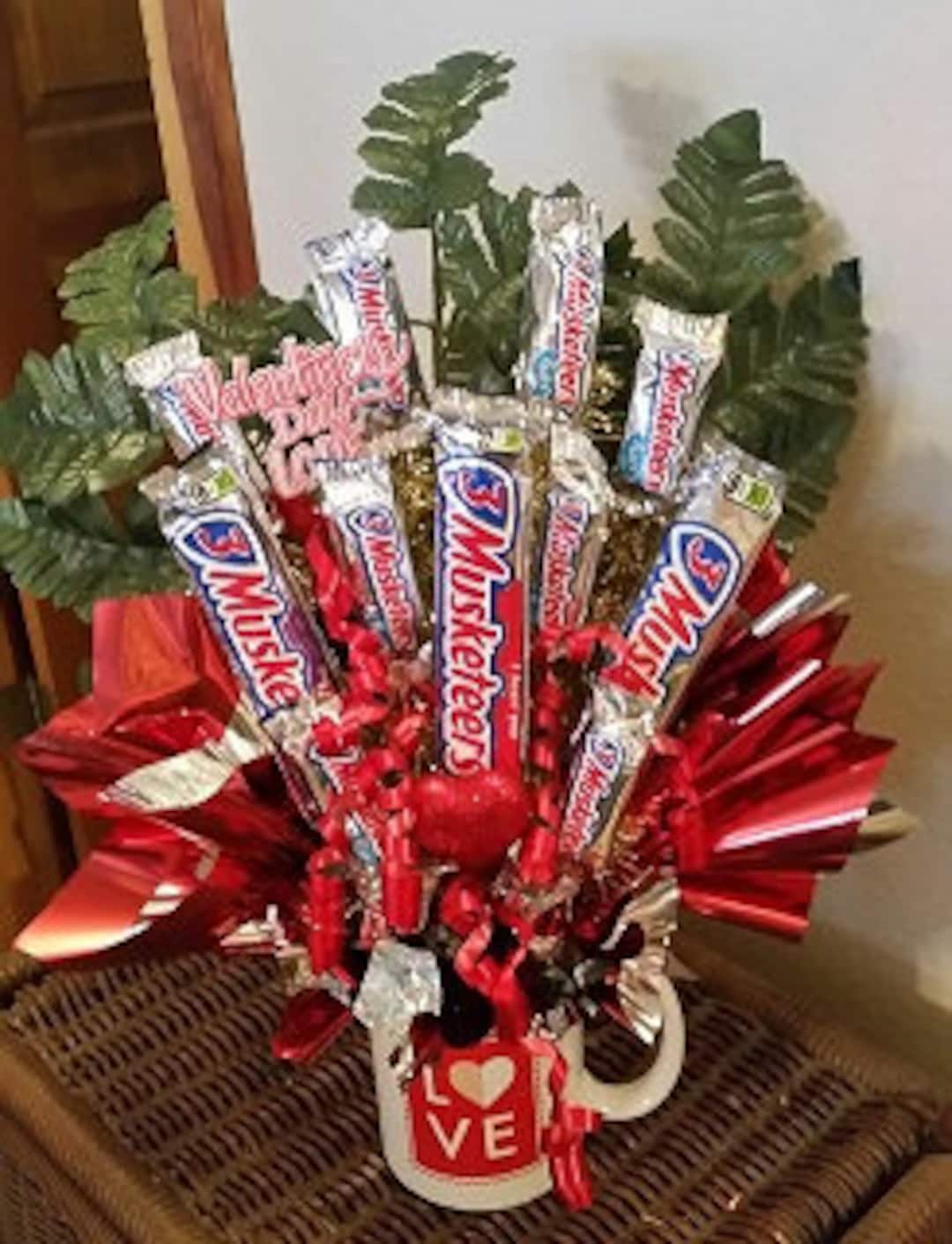 3 Musketeers Candy Bouquet Happy Valentine's Day Candy Bouquet Happy ...