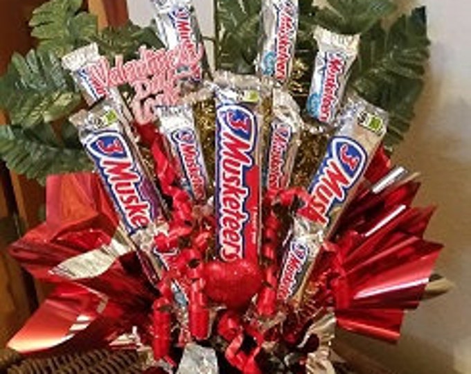 3 Musketeers Candy Bouquet Happy Valentine's Day Candy Bouquet Happy ...