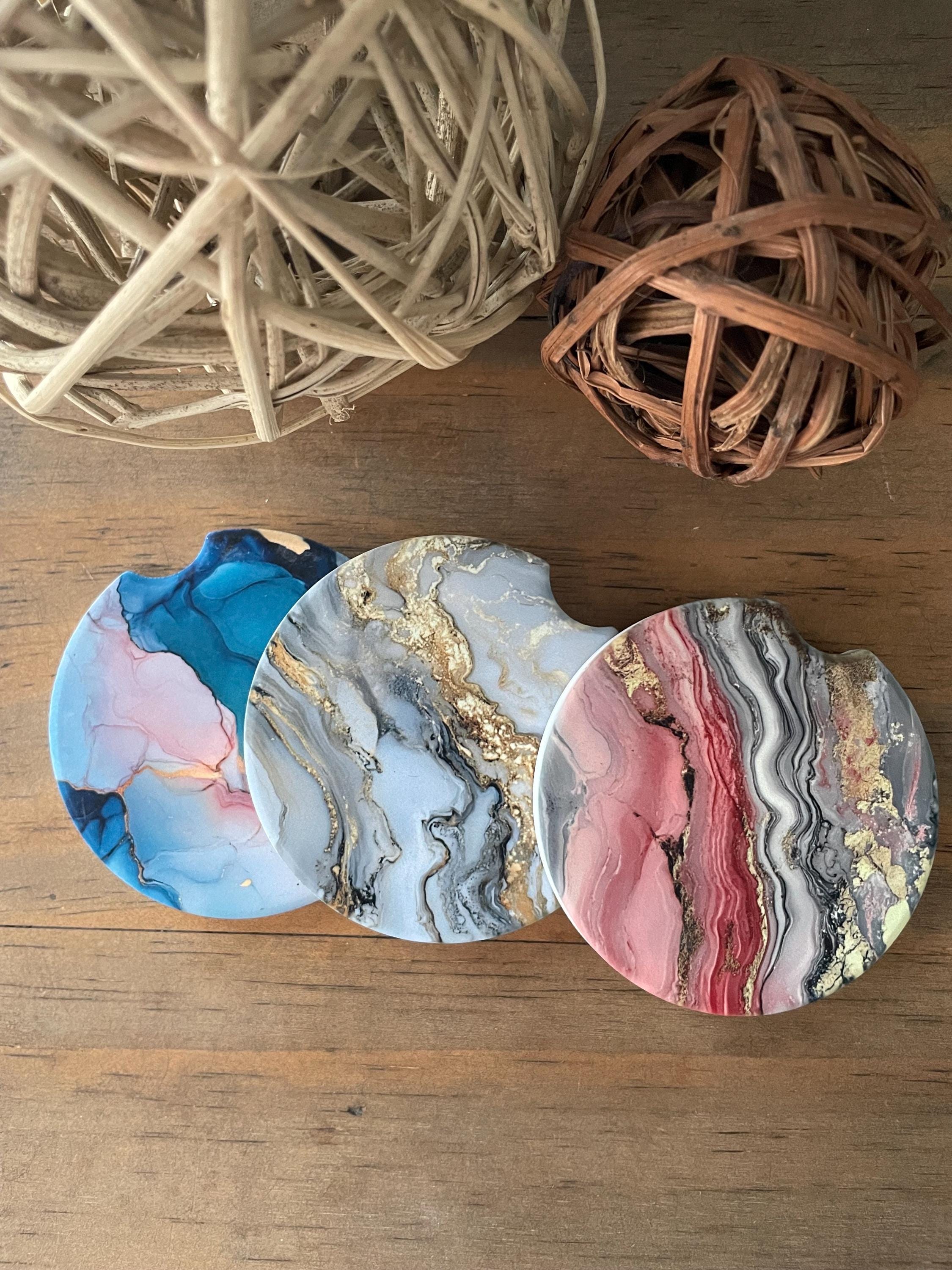 Sandstone Car Coasters: Marble Design, Car Decor - 2.6