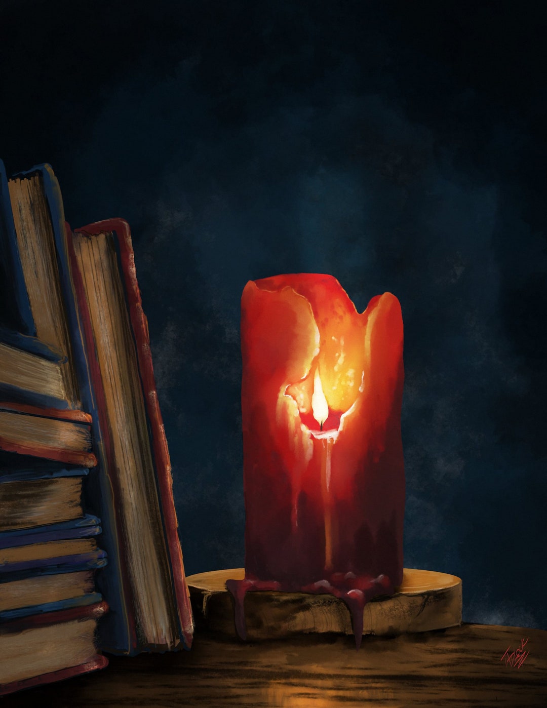 Painting by Candlelight | 9x12 Digital Oil Painting | Printable Wall ...