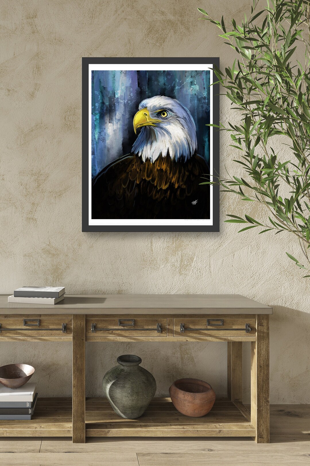 Bald Eagle Gallery Wall Art, American Bald Eagle Painting, Printable ...