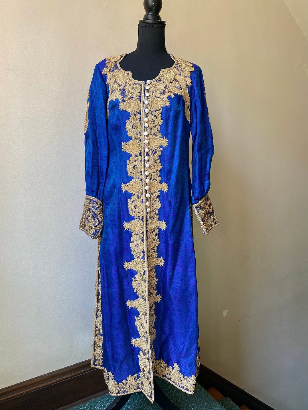 India Zardozi Metallic Gold Thread Indian Zari Embroidered Handmade ...