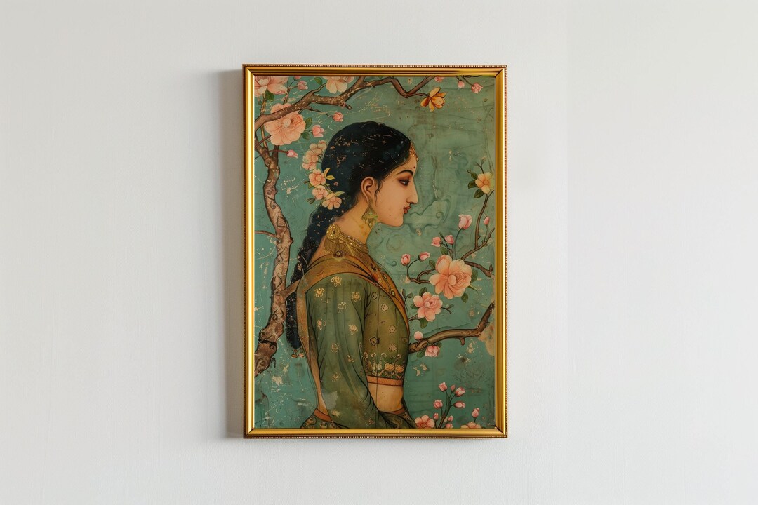 Rajkumari | Indian Mughal Inspired Digital Art Work, Printable Wall Art ...