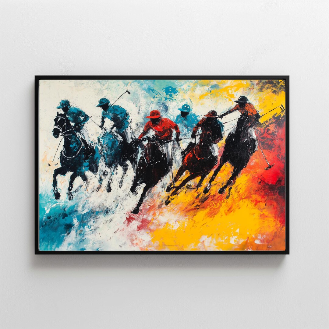 Game of Polo | Digital Painting of Men Playing Polo | Sports Painting ...