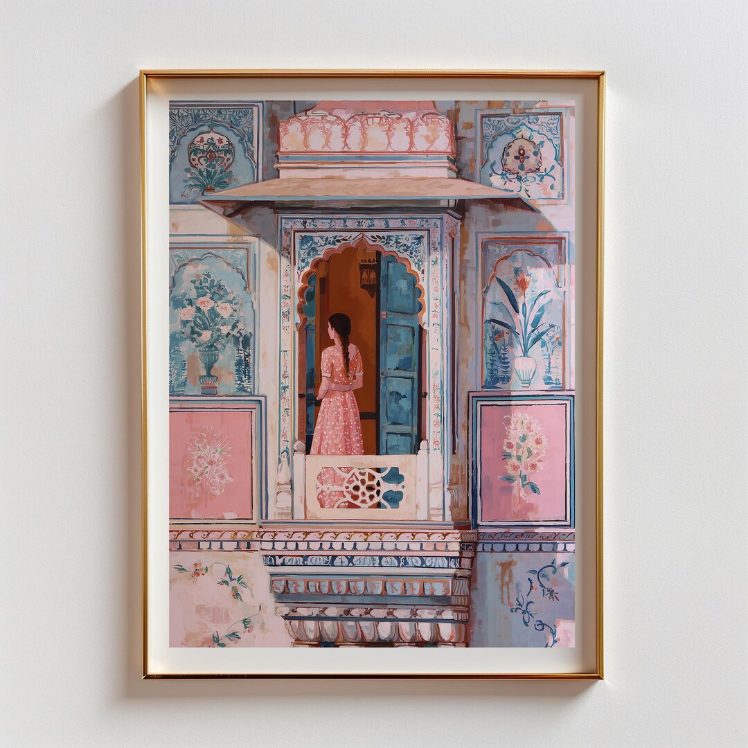 Indian Woman Art Print | Jaipur Jharoka, South Asian Decor (digital ...