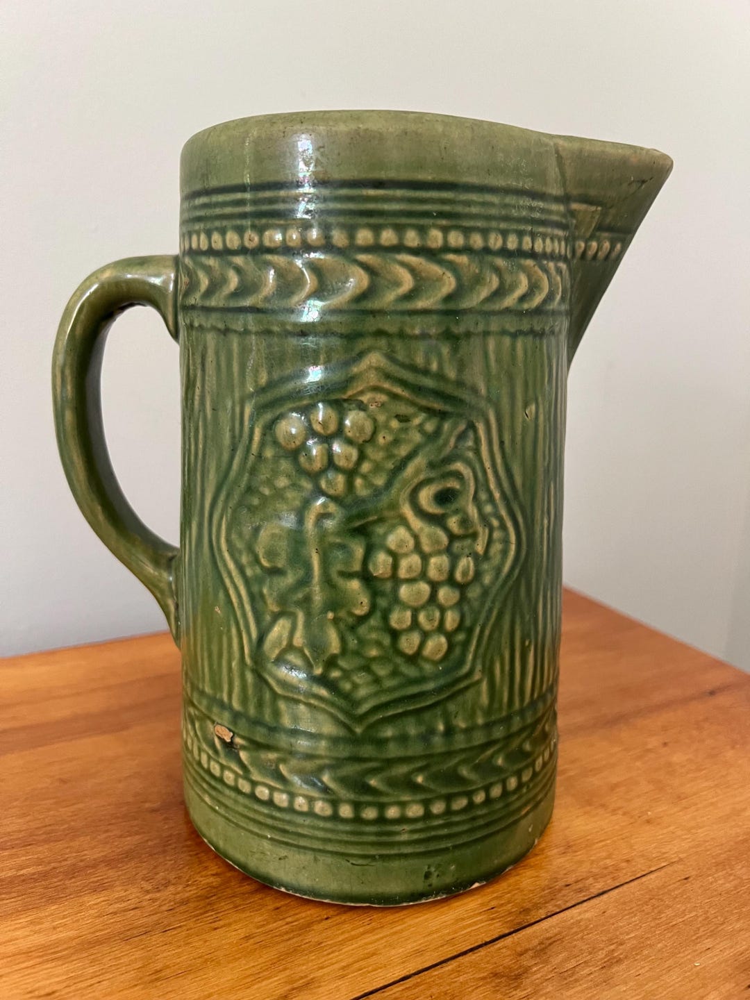 Vintage Green Mccoy Pottery Pitcher - 1930’s - Etsy