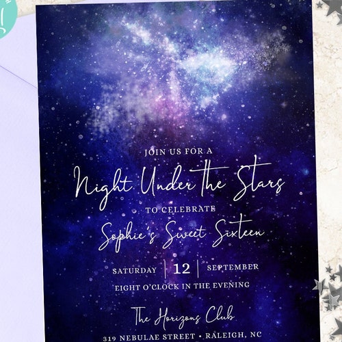 Night Under the Stars Invitation Starry Night Invitation - Etsy