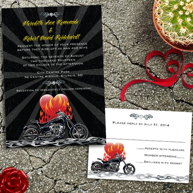 Motorcycle Wedding - Etsy