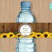 Rustic Watercolor Sunflower and Lace Water Bottle Label Bridal Shower ...