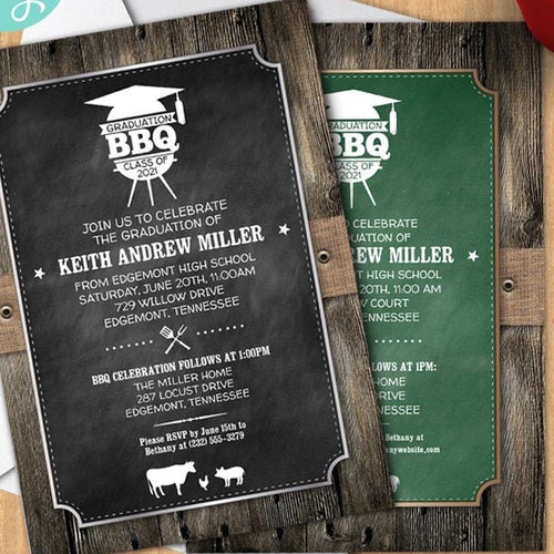 Rustic Graduation Party Invitation DIGITAL FILE - Etsy