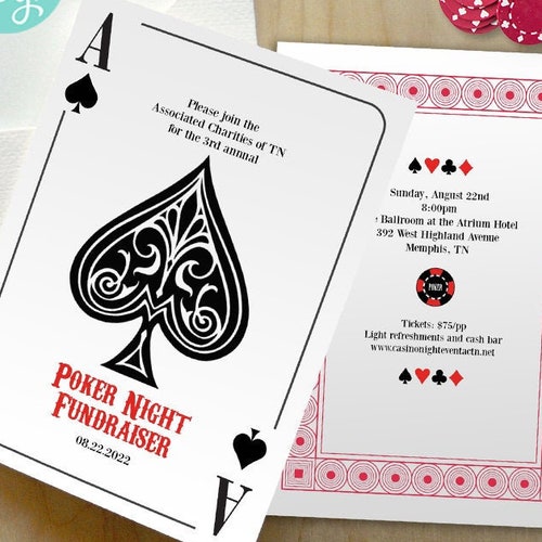 Editable Poker Invitation Template Casino Invitation Poker - Etsy