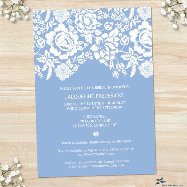 Damask Invitation - Etsy